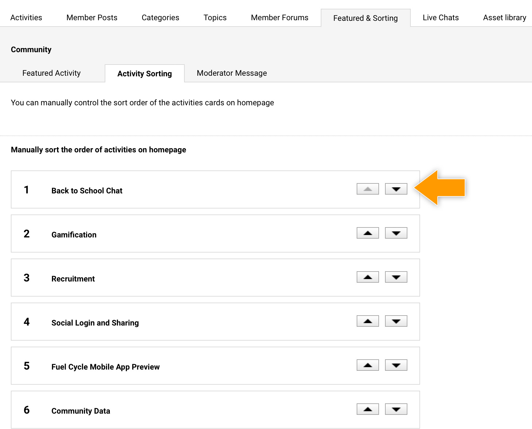 Sort Activity Cards – Help Center